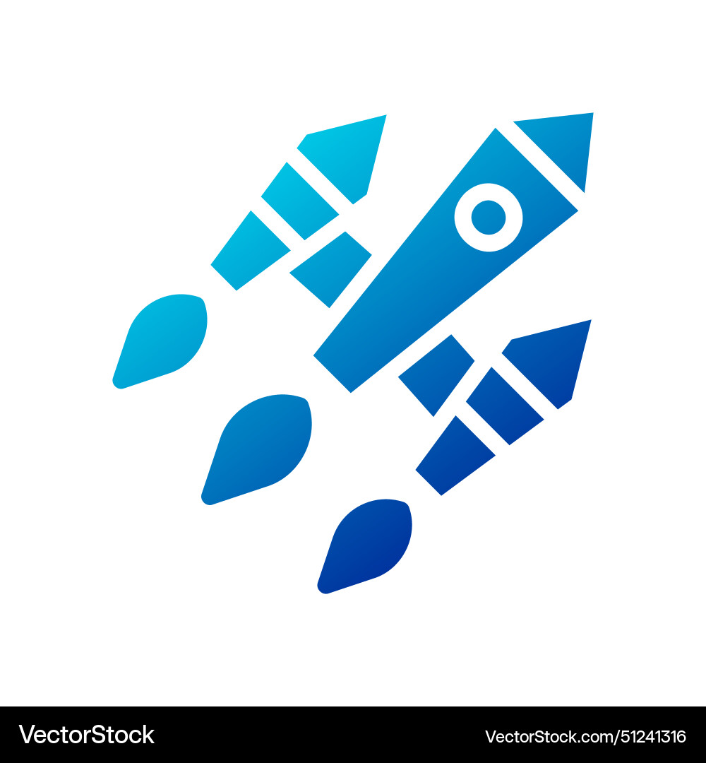Rocket icon solid gradient blue business symbol Vector Image