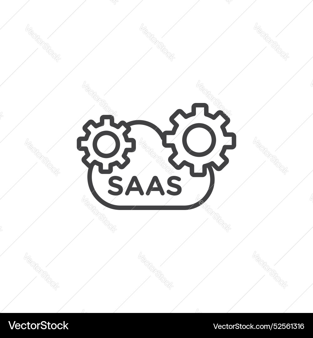 Saas icon set on white background Royalty Free Vector Image