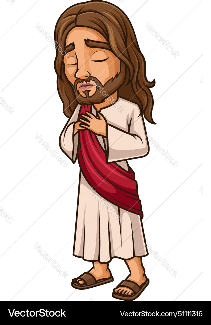 Sad jesus christ cartoon clip art Royalty Free Vector Image