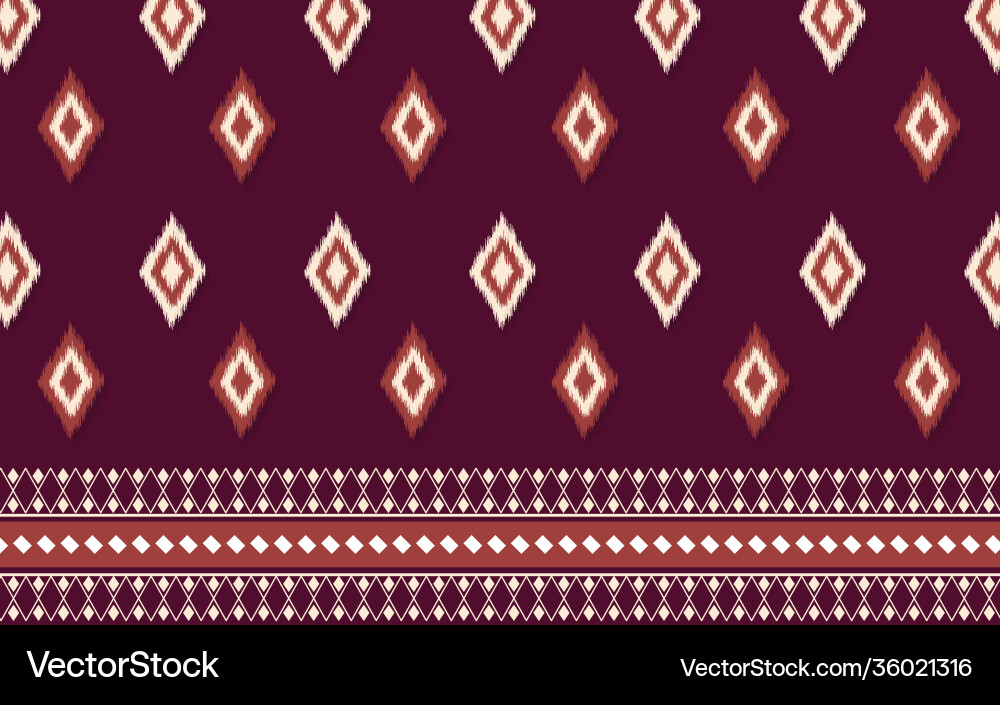 Seamless pattern tribal art ikat in traditional Vector Image