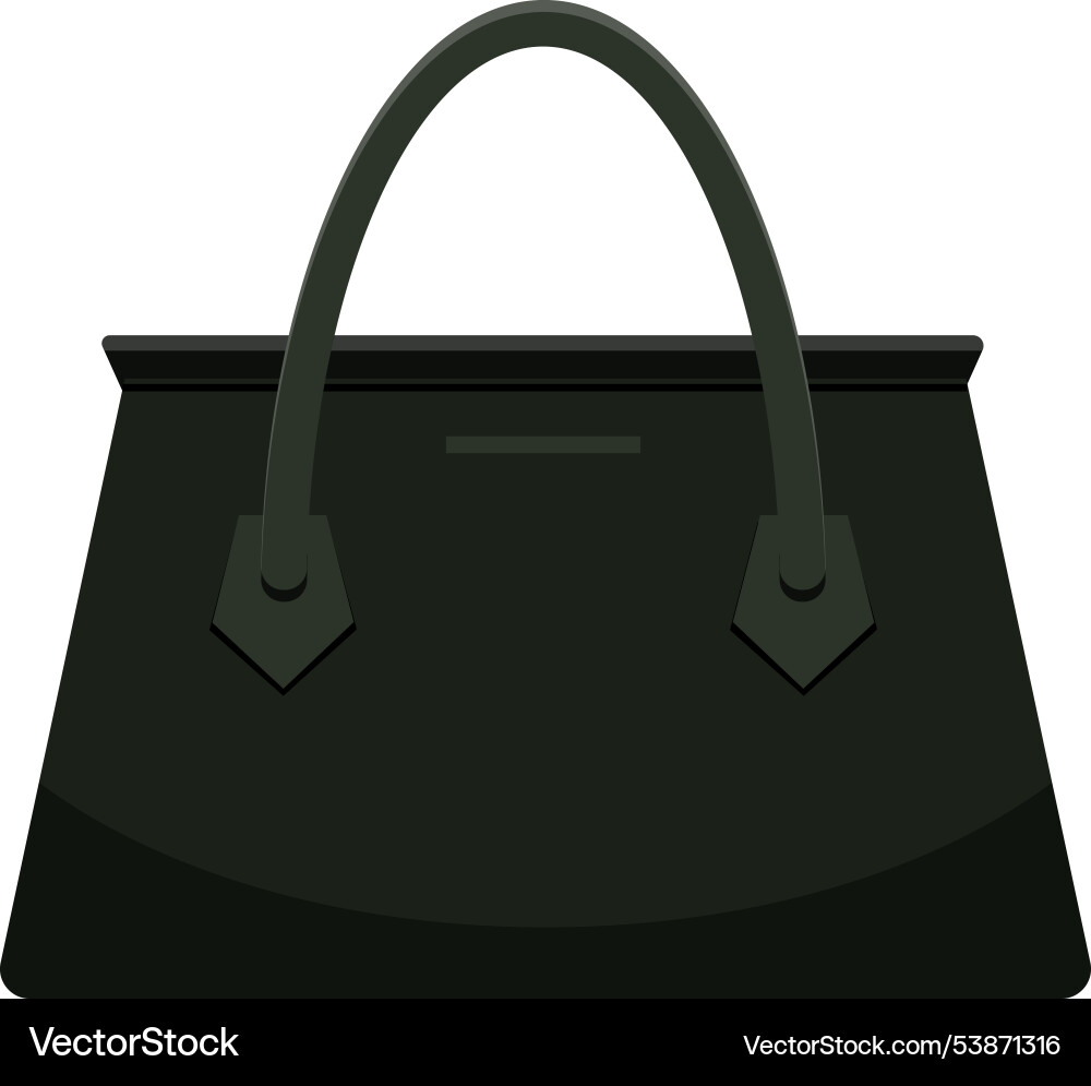Sophisticated black leather handbag showcasing Vector Image
