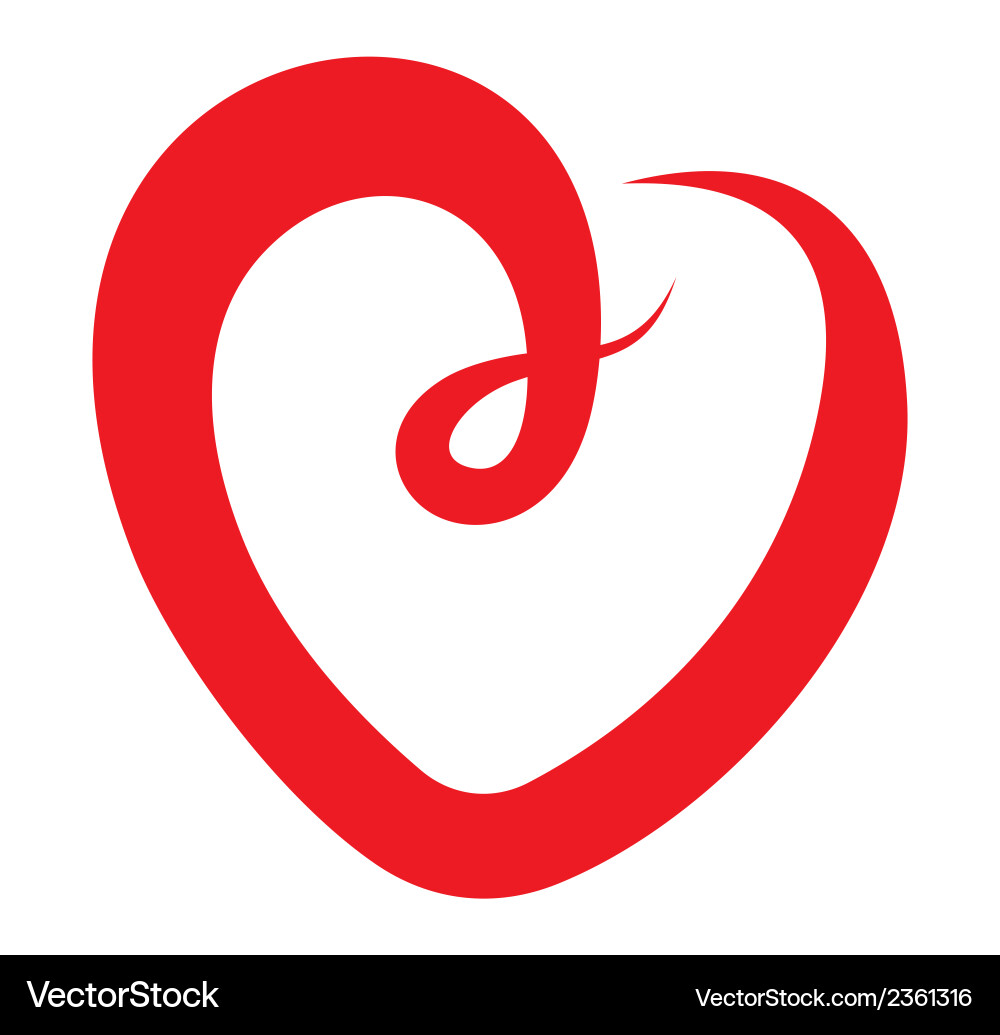 Srce linija1 Royalty Free Vector Image - VectorStock