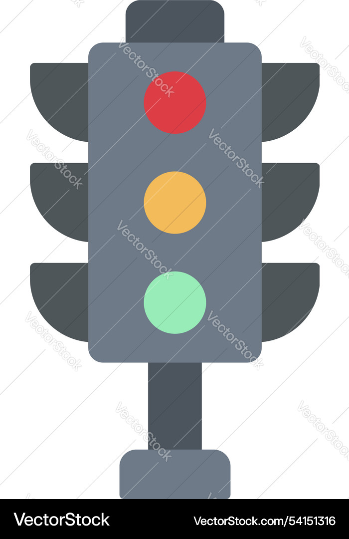 Traffic lights flat icon design Royalty Free Vector Image