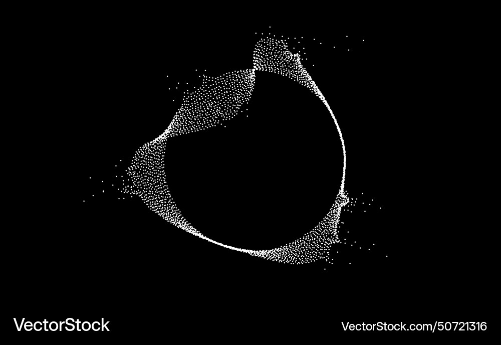 White dotted circular dissolving lines stipple Vector Image