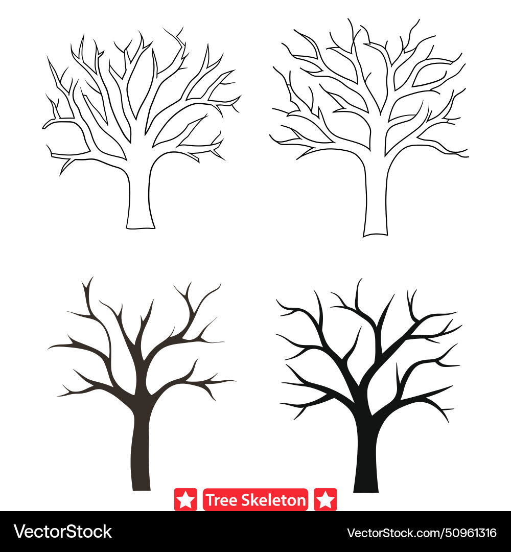 Wisps of time timeless tree skeleton art Vector Image