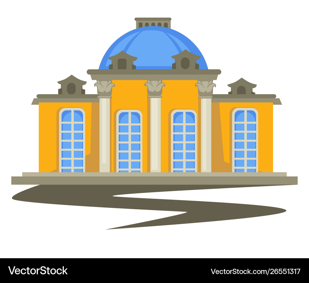 Architecture building with columns and dome Vector Image