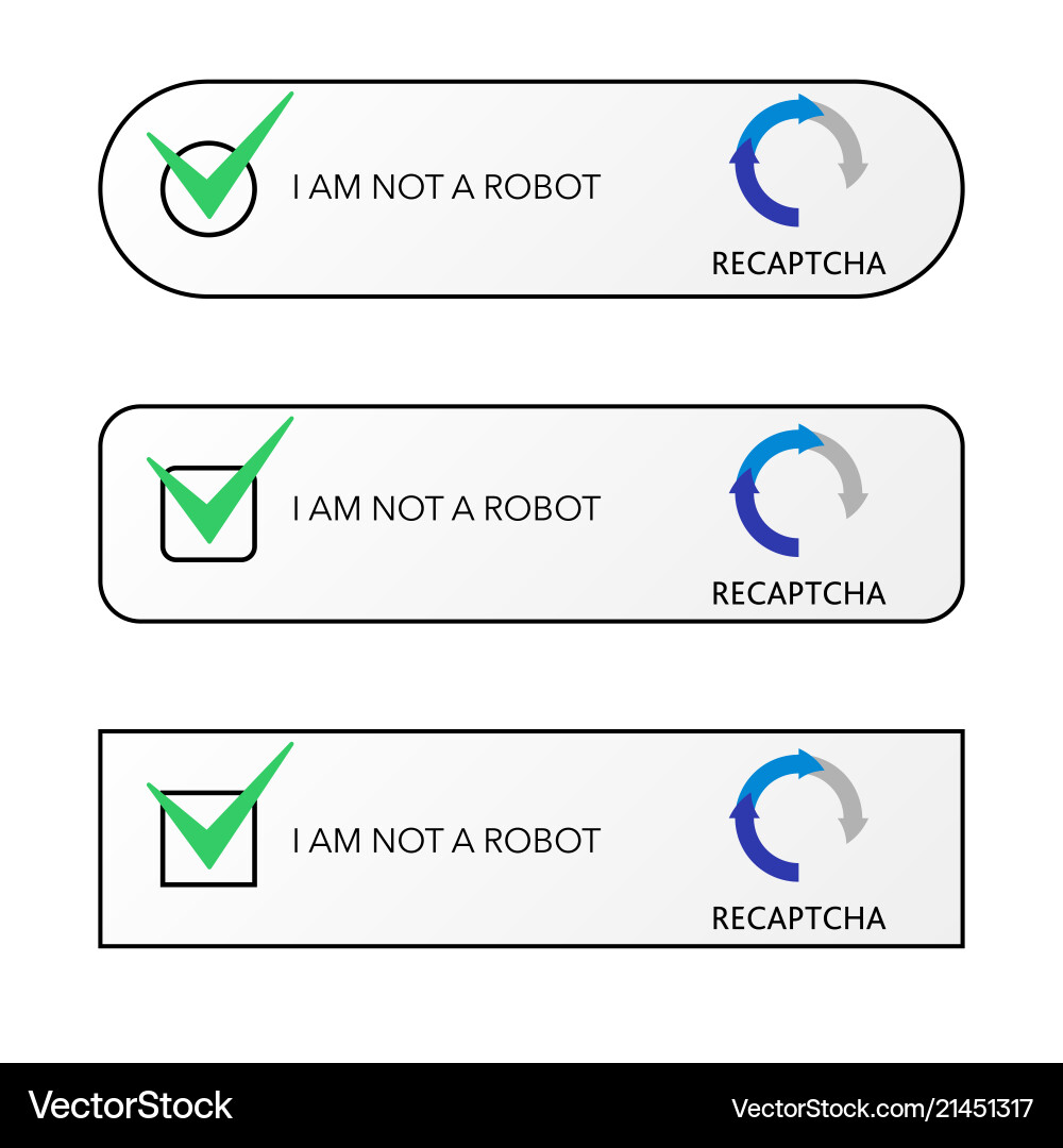 Captcha banners set Royalty Free Vector Image - VectorStock