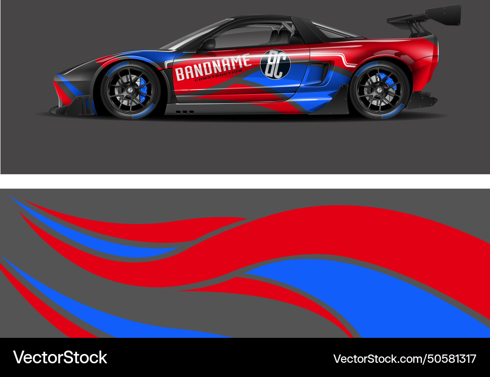 Car wrapping with itasha decal design Royalty Free Vector