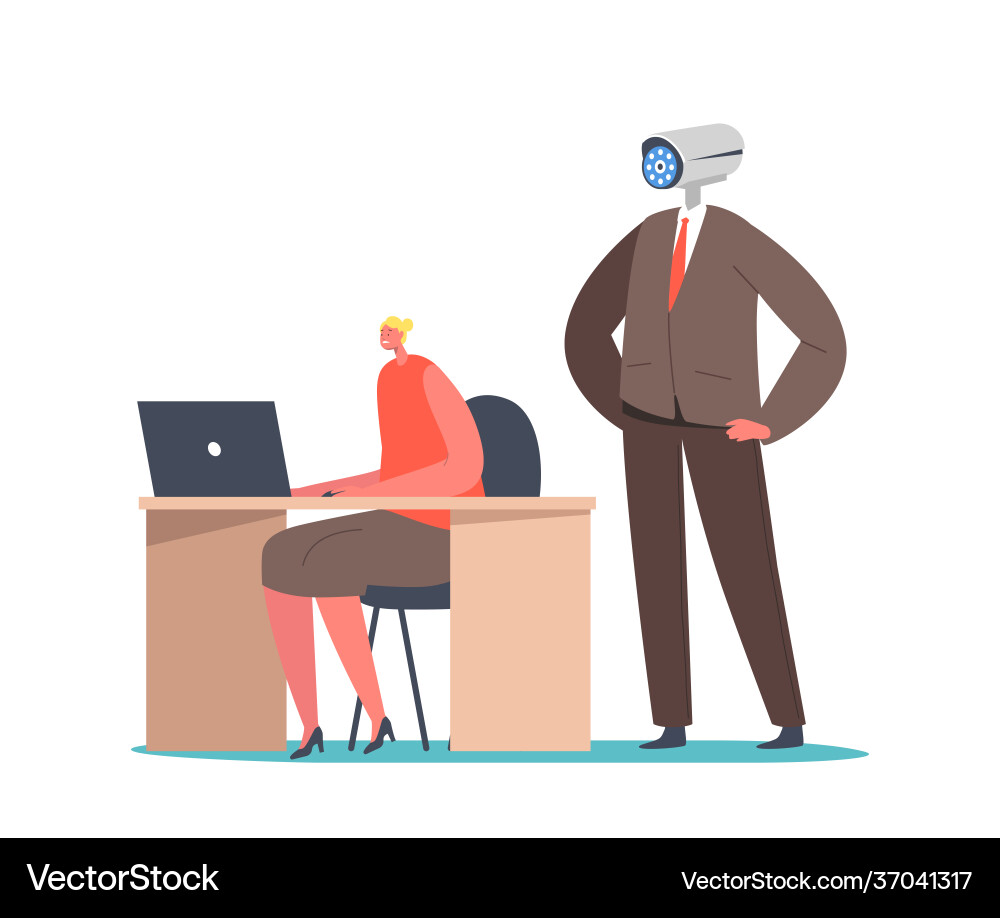 Corporate control concept boss character Vector Image