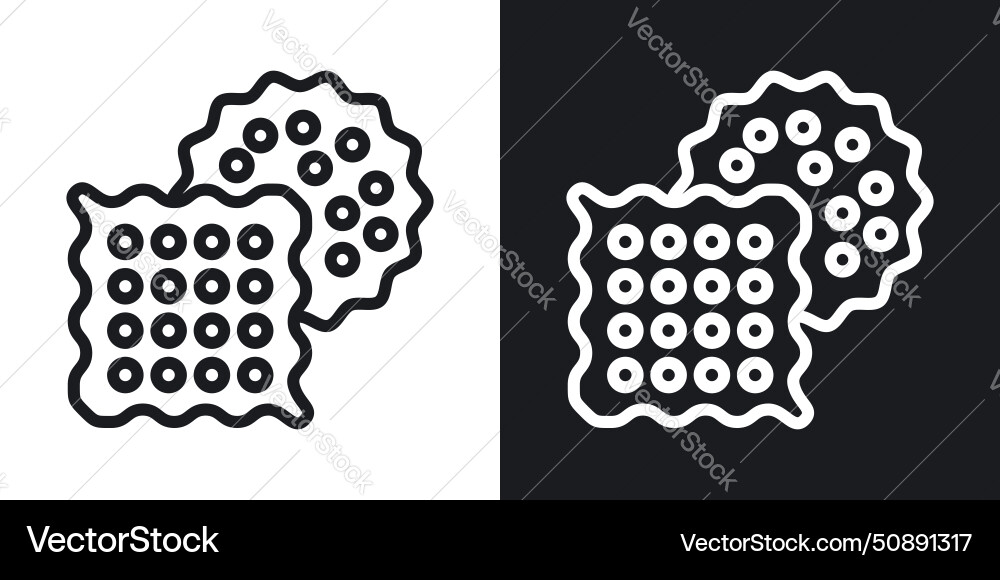 Crackers icon set biscuit snack cheese symbol Vector Image