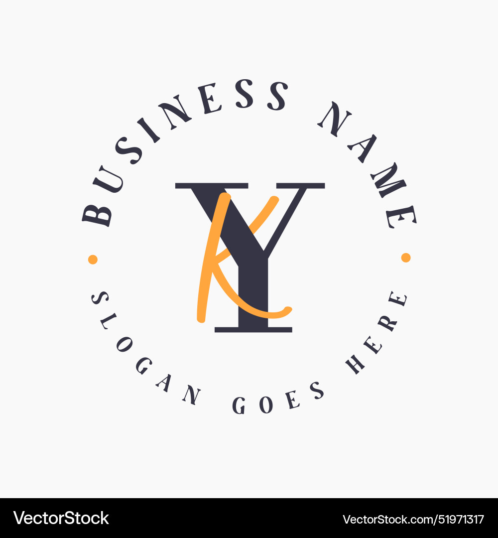 Elegant letter yk initials logo for corporate Vector Image