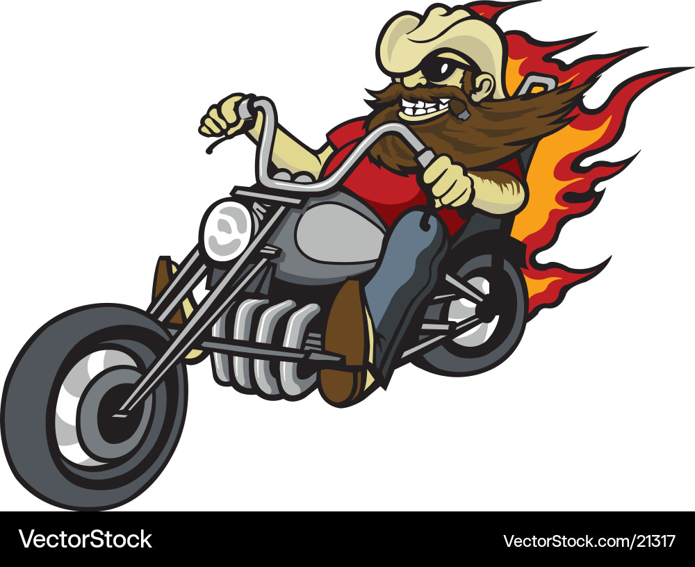 Fiery Biker on Fire Royalty Free Vector Image - VectorStock