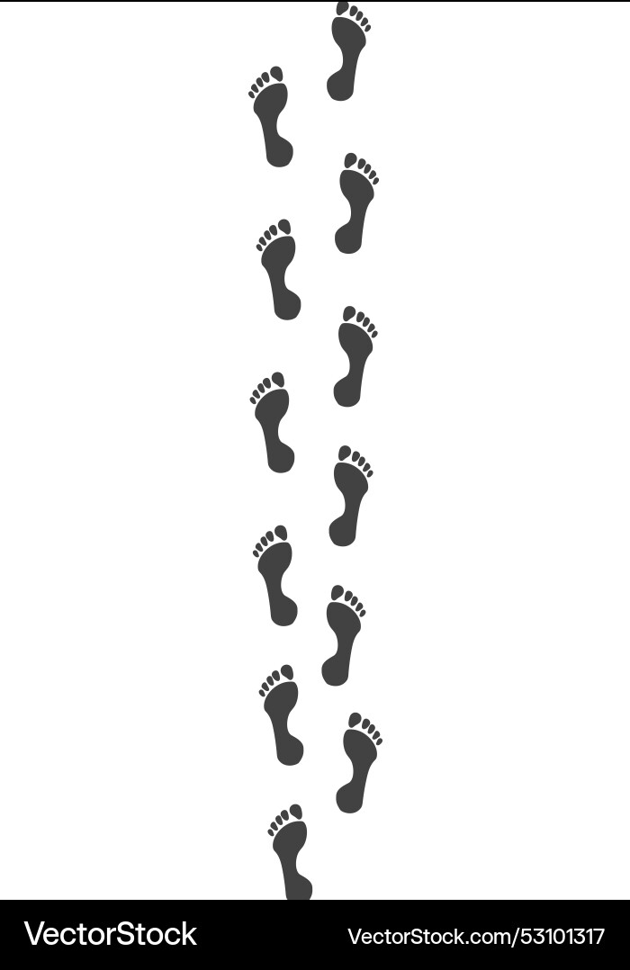 Footsteps Border Poster Footprint Track, Human Walking Footstep Trails