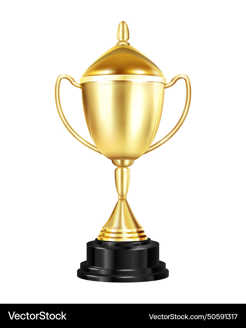 Gold cup trophy composition Royalty Free Vector Image