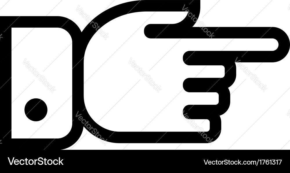 Hand pointing aside icon Royalty Free Vector Image