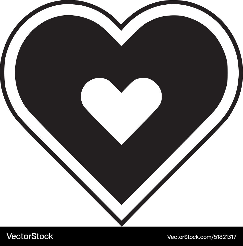 Heart - minimalist and flat logo Royalty Free Vector Image