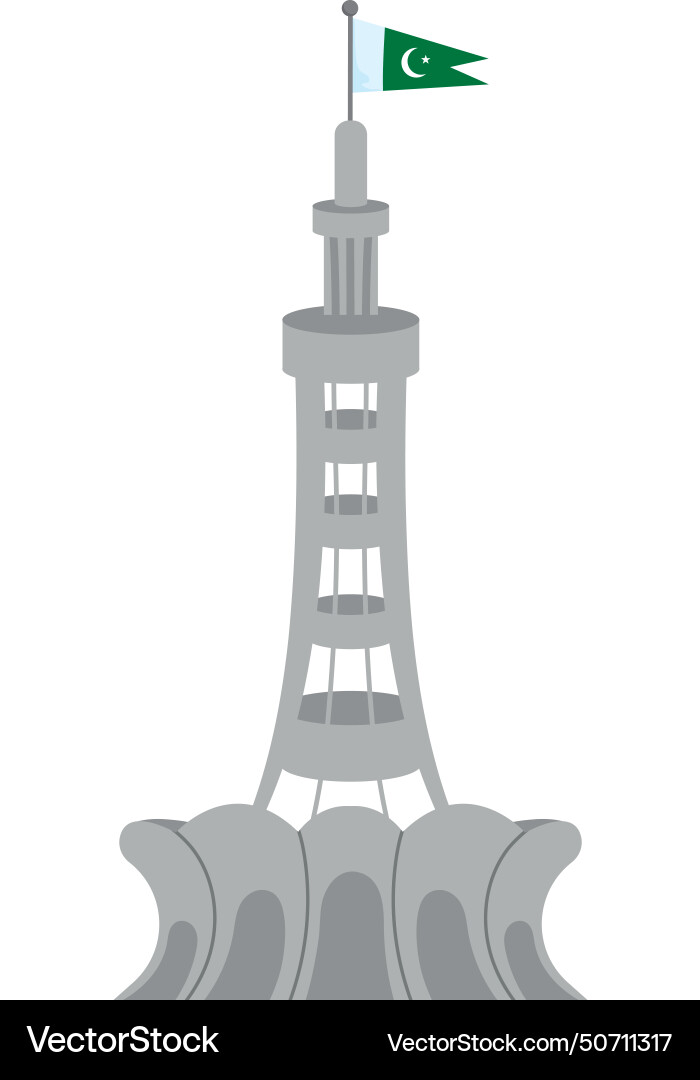 Pakistan minar landmark Royalty Free Vector Image