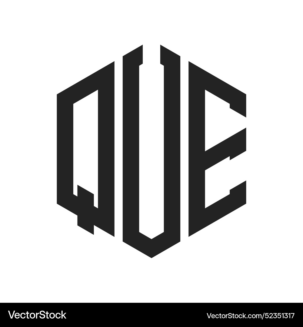 Que logo design initial letter monogram Royalty Free Vector
