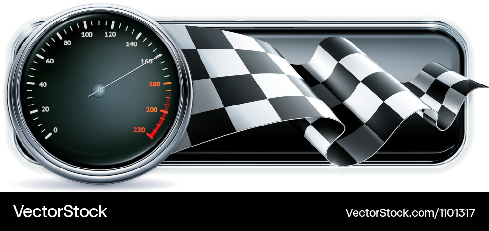 Racing banner with speedometer Royalty Free Vector Image