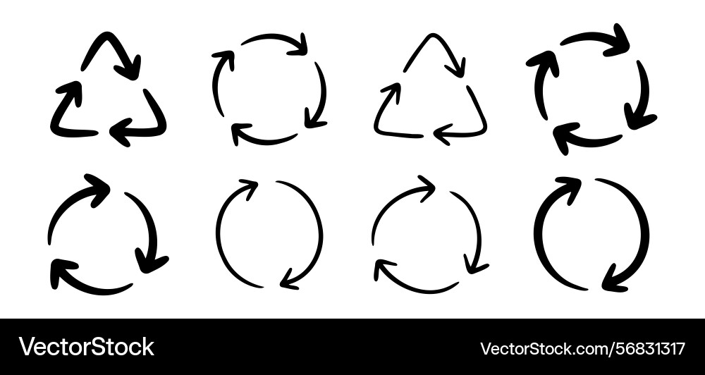 Recycle arrow icon or using recycling resources Vector Image