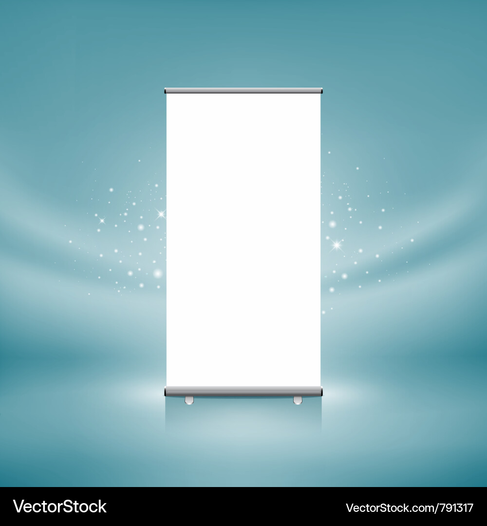 Roll up banner display Royalty Free Vector Image