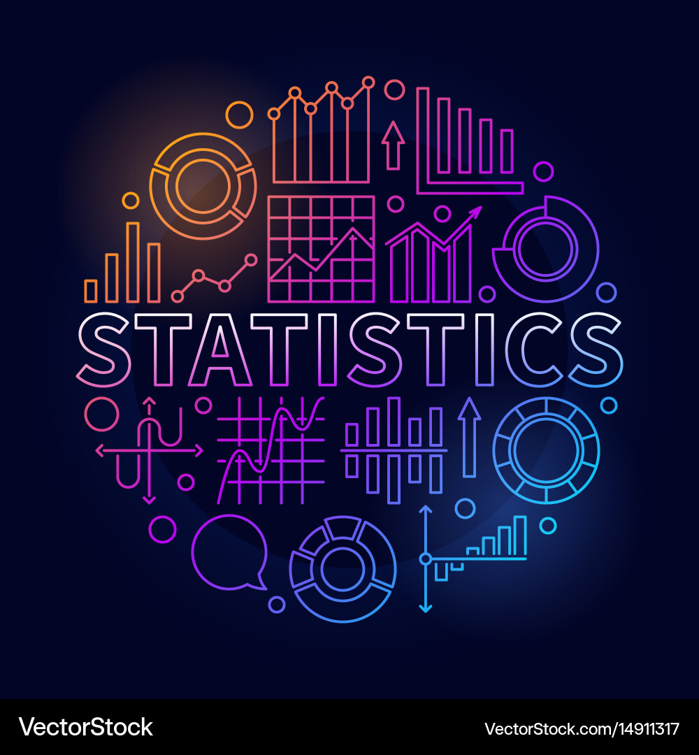 Round Statistics Chart Royalty Free Vector Image