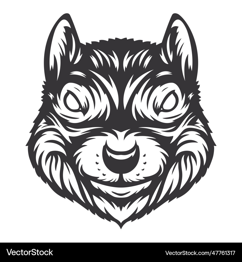 Squirrel head design lineart farm animal Vector Image