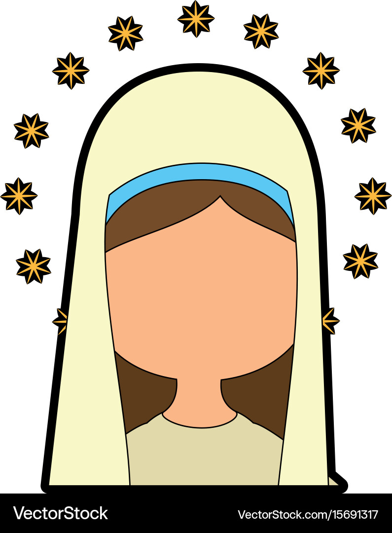 Virgin mary cartoon Royalty Free Vector Image - VectorStock