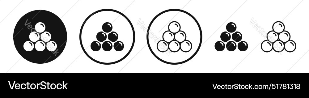 Ball pile icon set black filled and outlined style