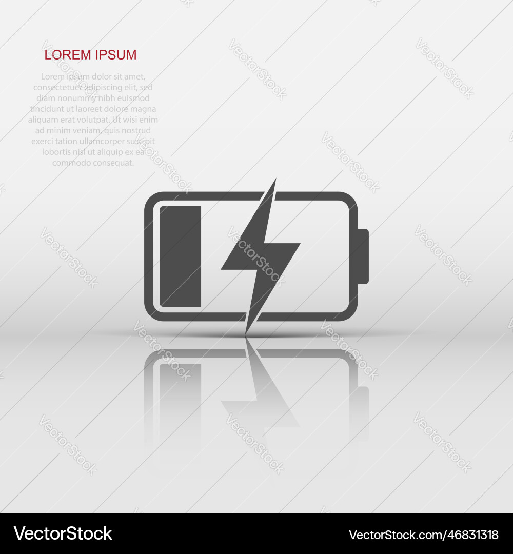 Battery charge level indicator sign icon in flat Vector Image