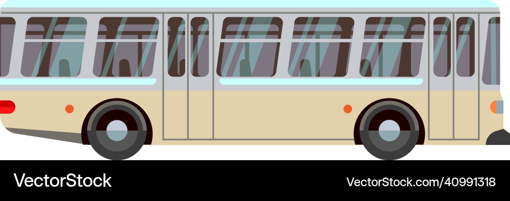 City bus icon public transport side view Vector Image