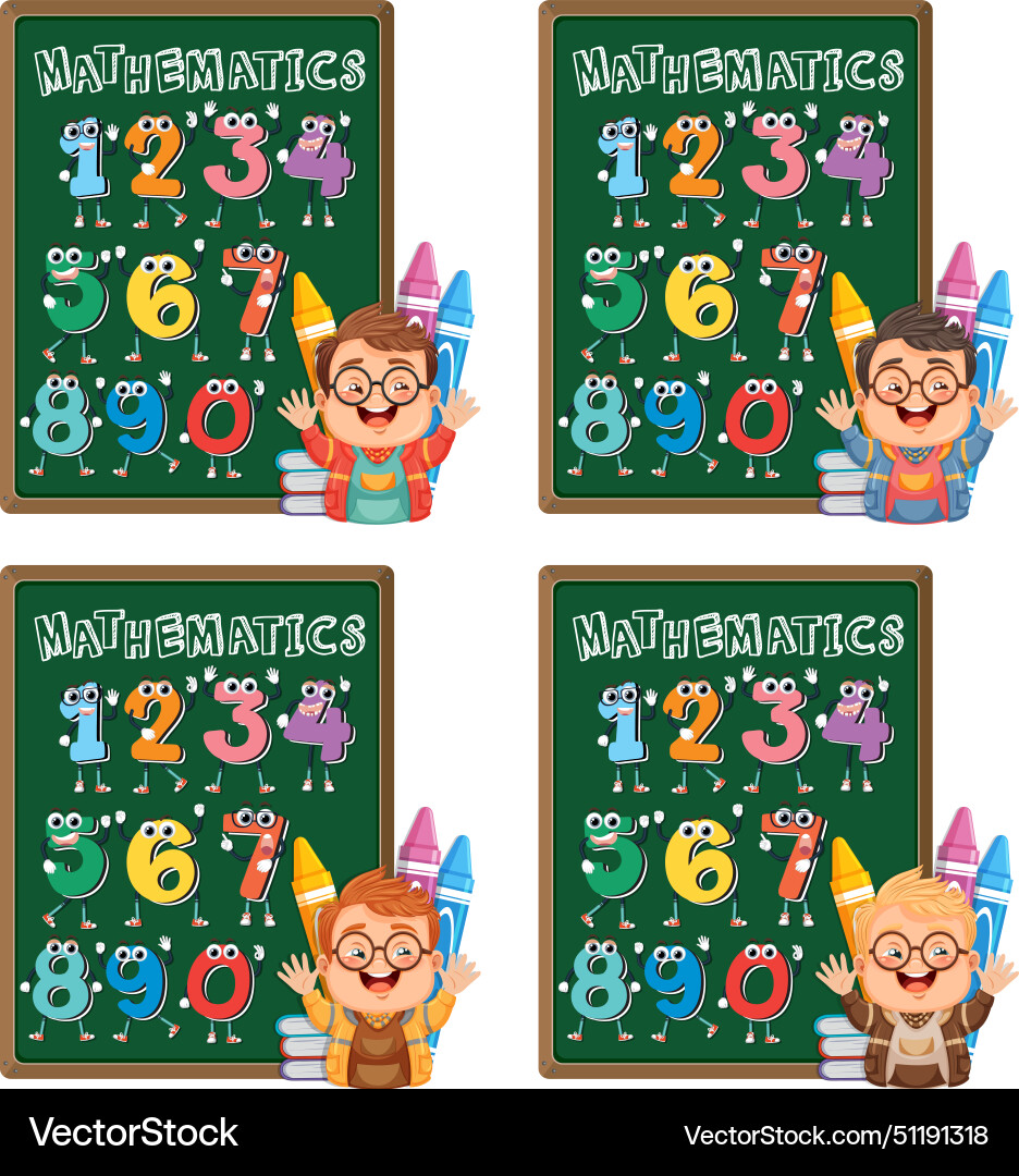 Colorful educational for children math learning Vector Image