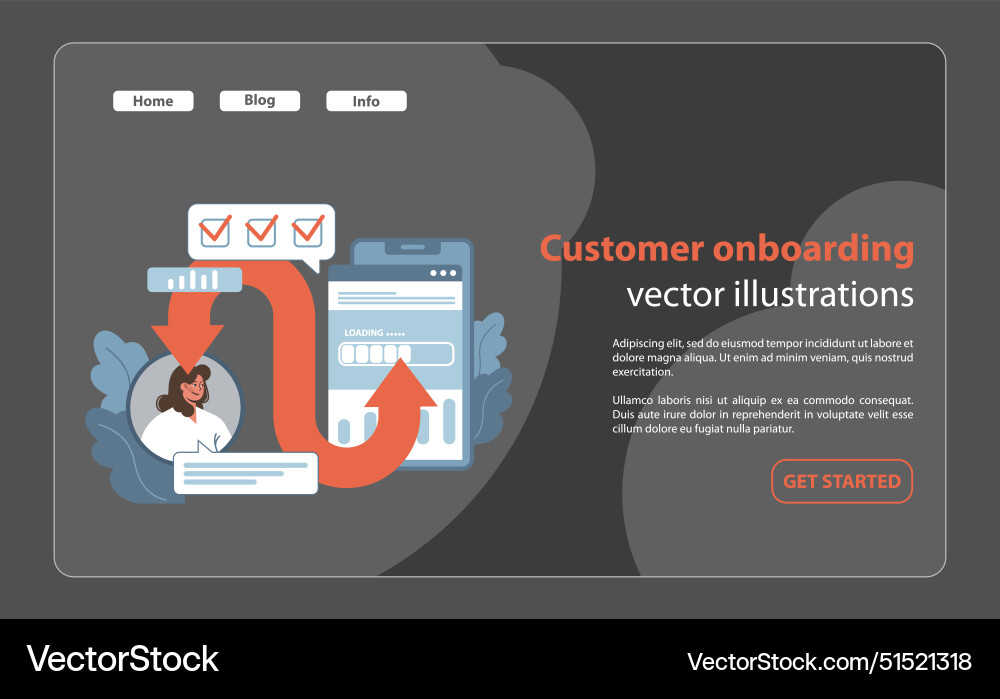 Customer onboarding concept efficient digital Vector Image
