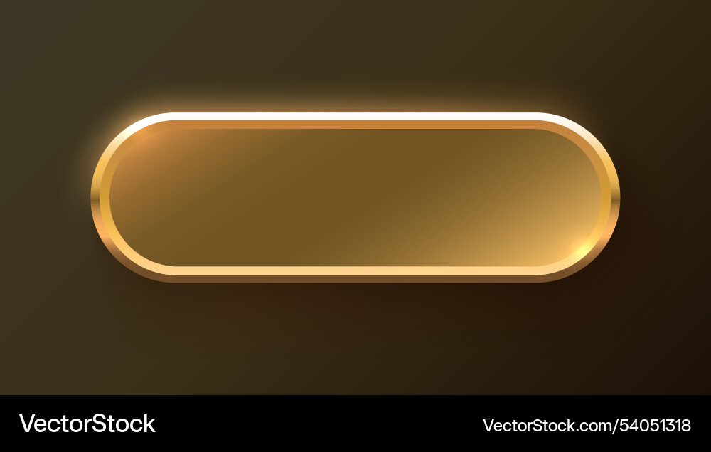 Golden frame label event bar button gold Vector Image