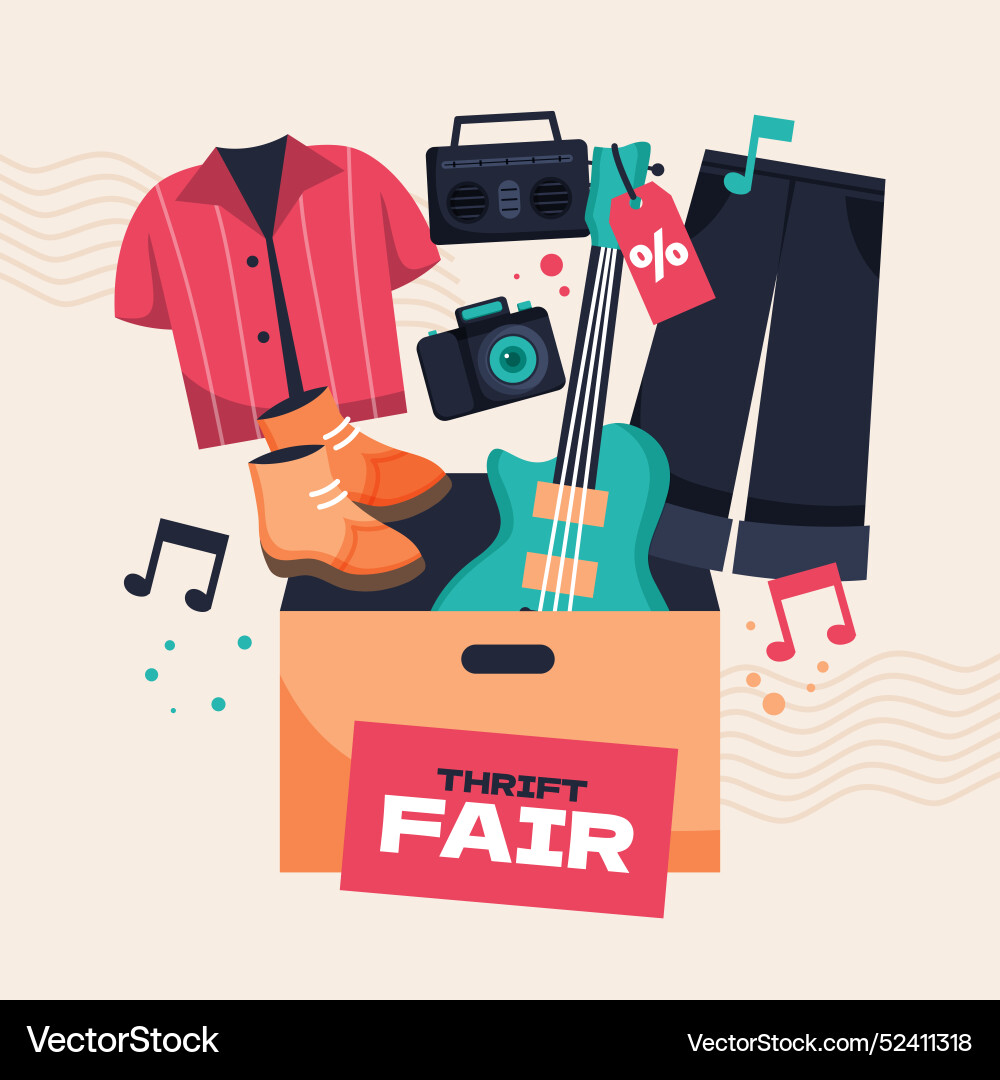 Hand drawn thrift store Royalty Free Vector Image