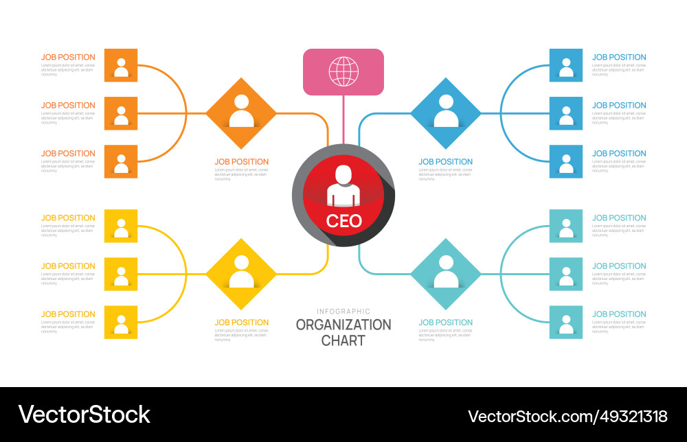 Infographic template for organization chart Vector Image