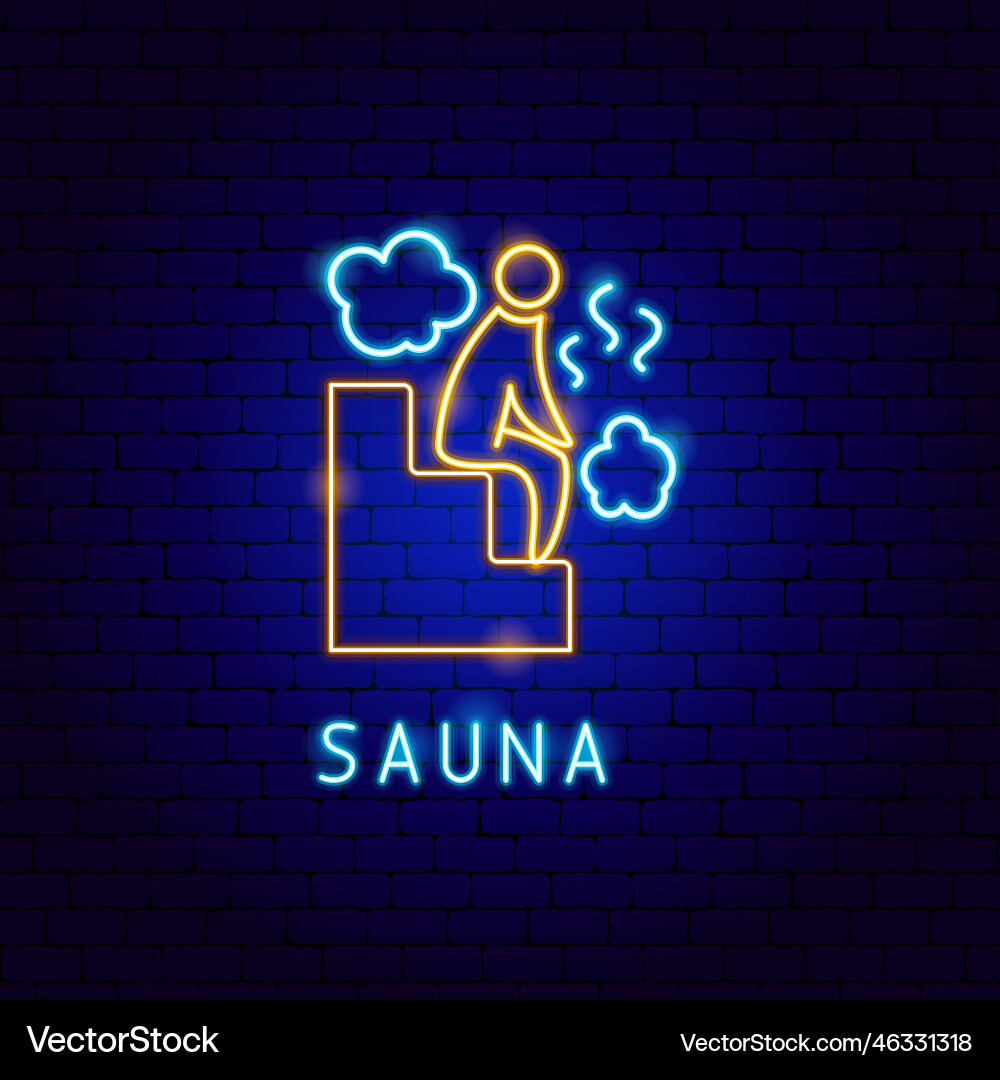 Sauna neon label Royalty Free Vector Image - VectorStock