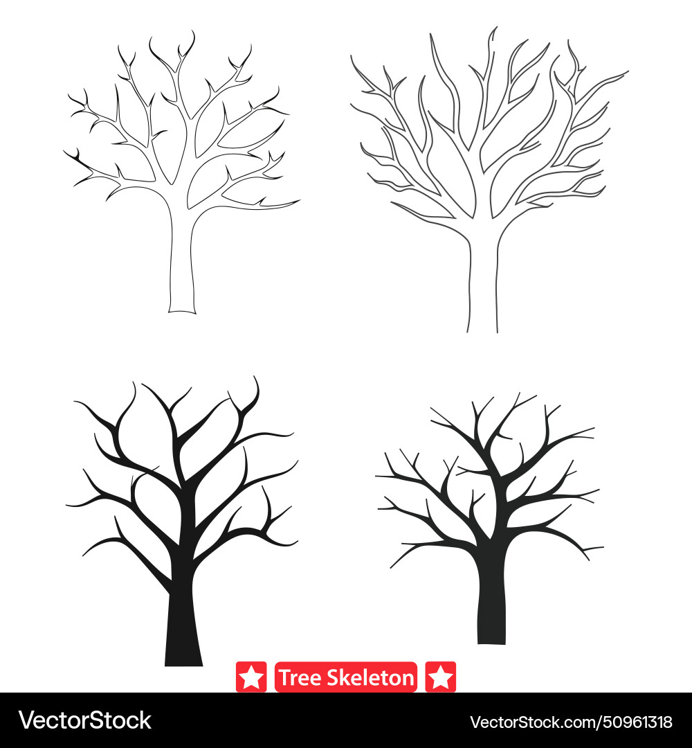 Spectral sentinels divine tree skeleton designs Vector Image