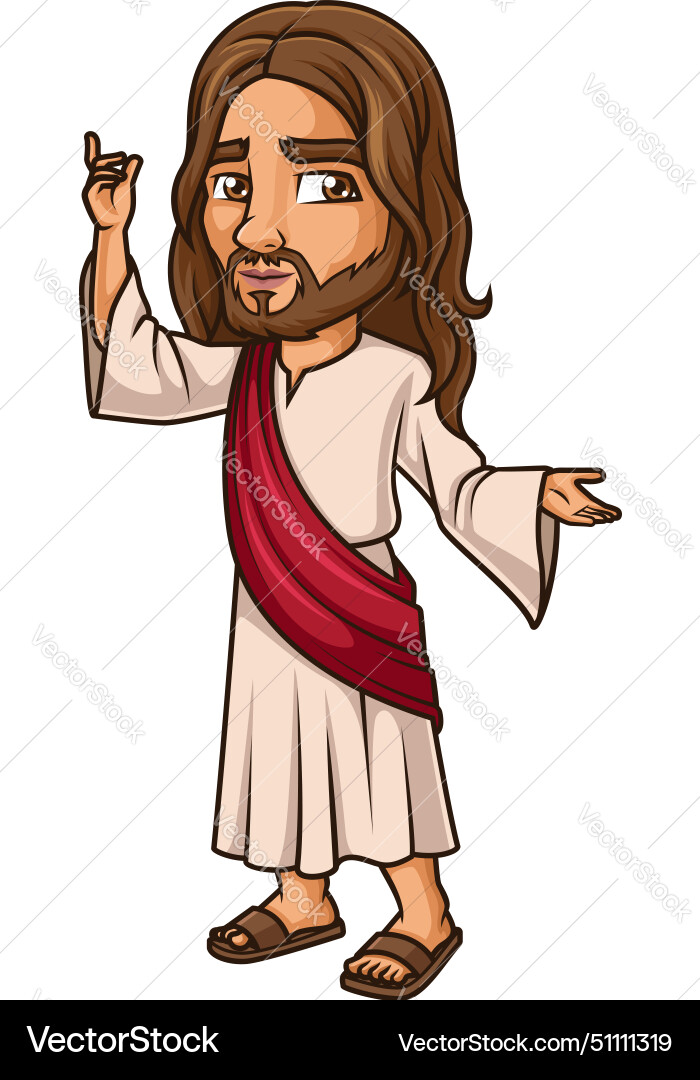 Jesus christ preaching cartoon clip art Royalty Free Vector