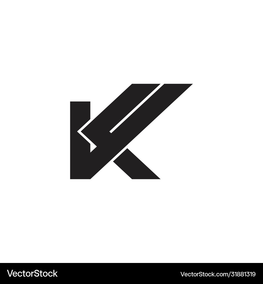 Letter k check mark geometric logo Royalty Free Vector Image