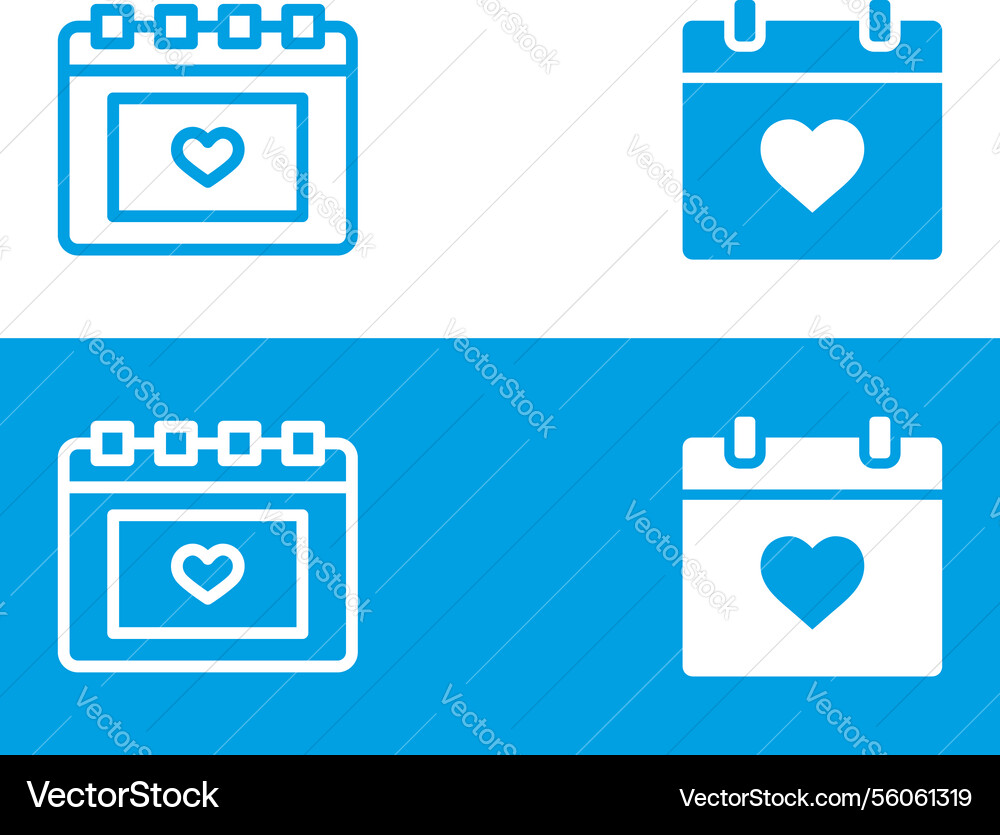 Love calendar Royalty Free Vector Image - VectorStock