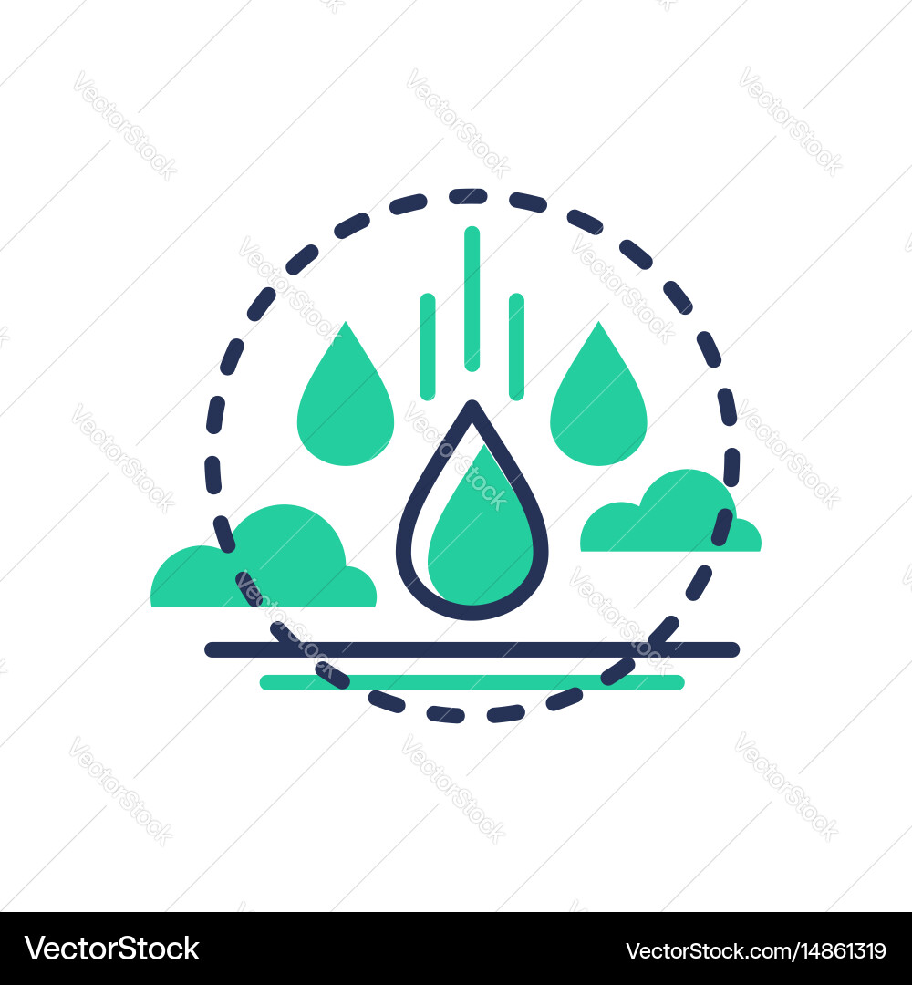 Raindrop - modern single line icon Royalty Free Vector Image