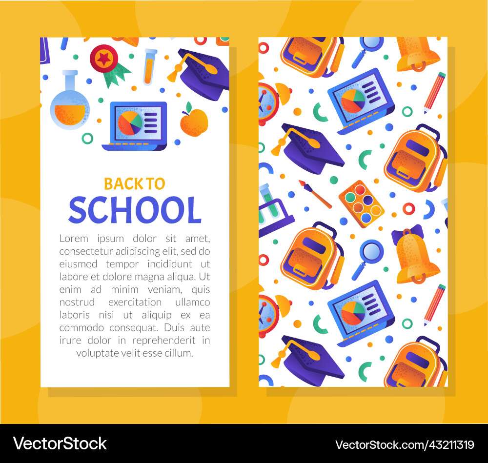 School objects and supplies design with backpack Vector Image