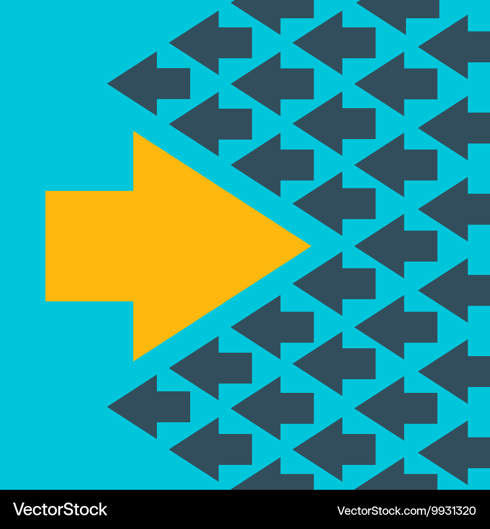 Against the flow arrrow is moving Royalty Free Vector Image