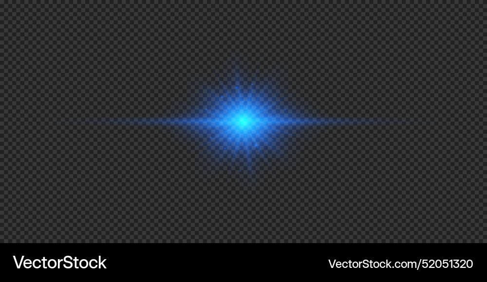 Blue horizontal light effect of lens flares Vector Image