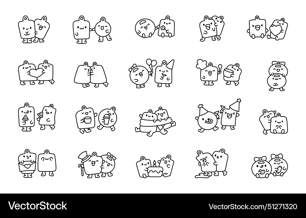 Cute pair of kitchen boards coloring page Vector Image