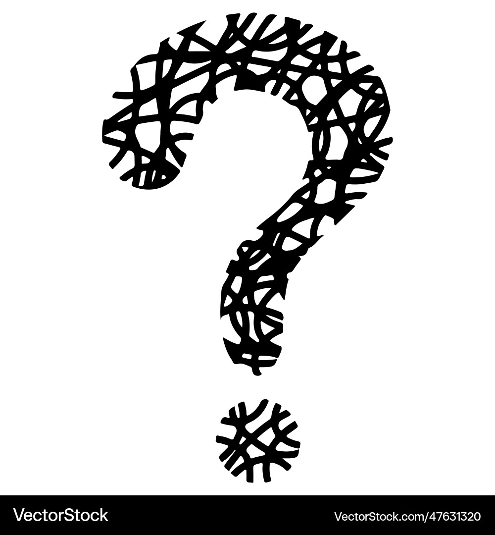 Doodle sketch style of question marks hand drawn Vector Image