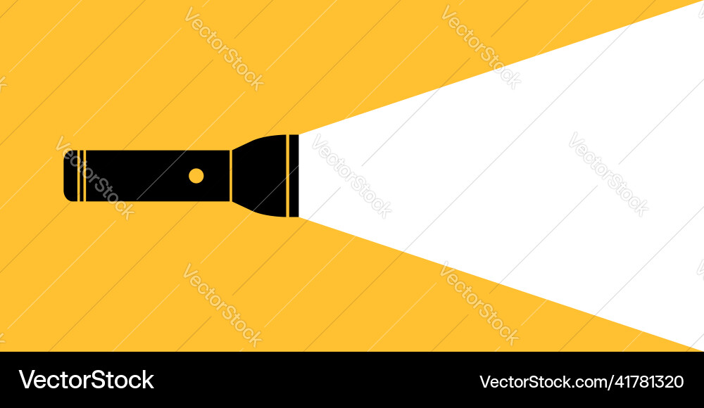 Flashlight with beam icon of Royalty Free Vector Image