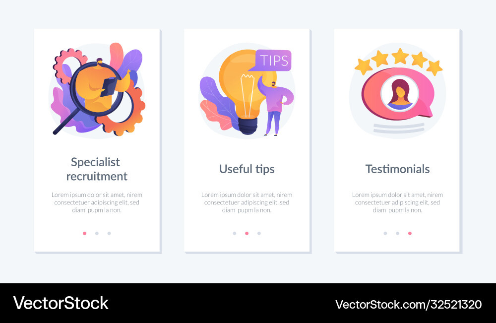 Hr services app interface template Royalty Free Vector Image