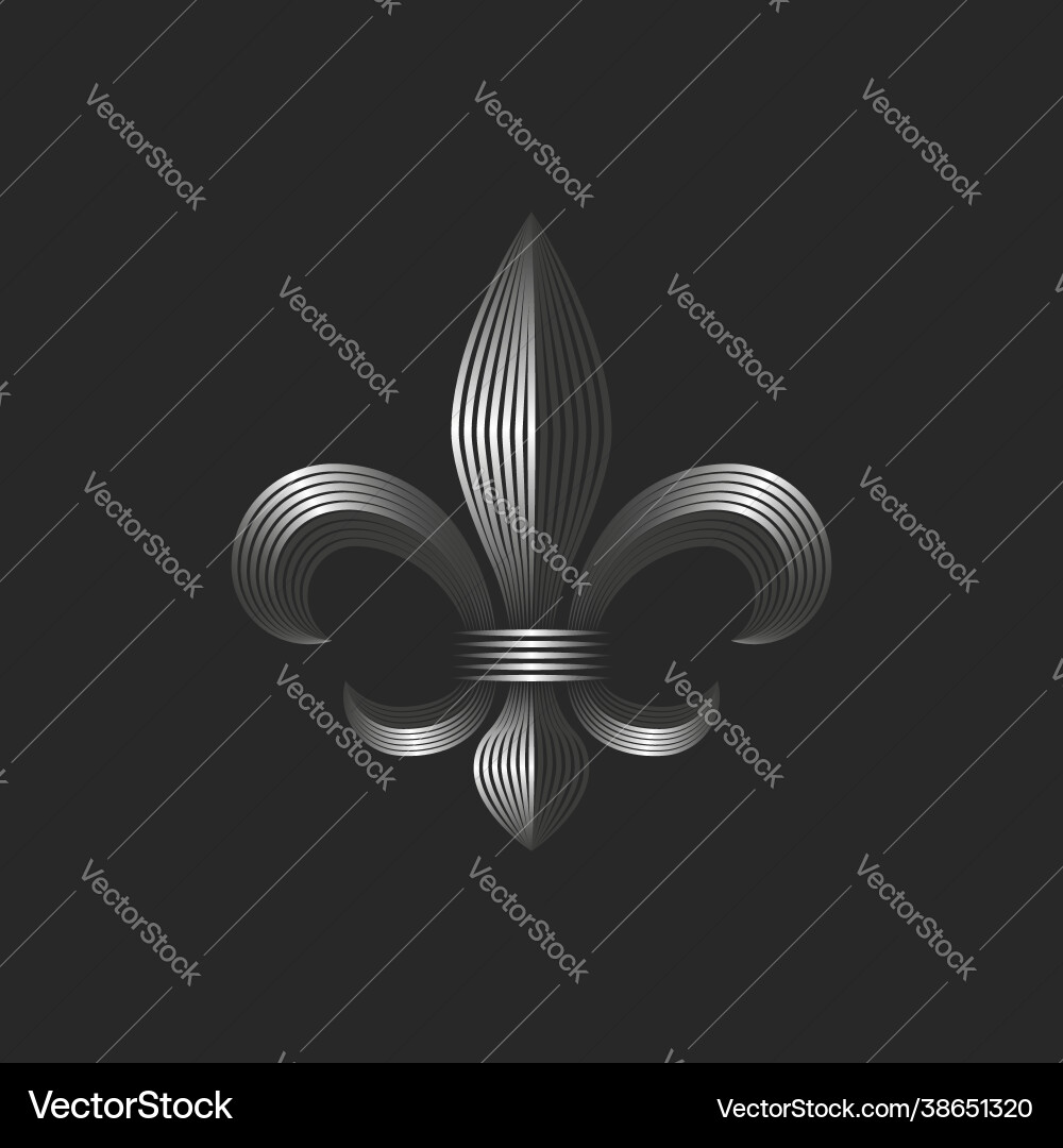 Metallic Fleur-de-Lis Logo Royalty Free Vector Image